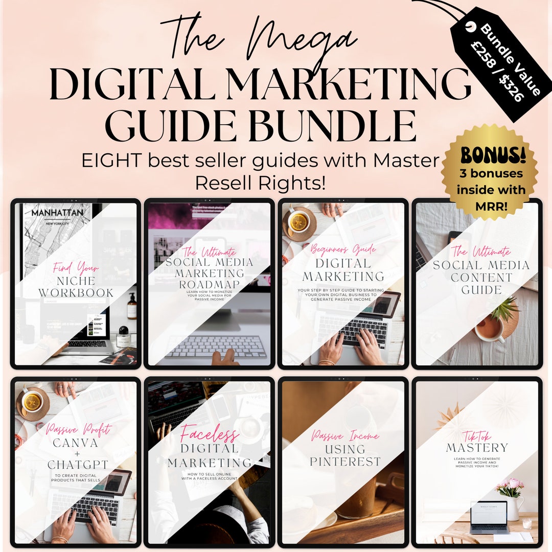 Digital Marketing Guide MEGA Bundle With Master Resell Rights MRR Done ...