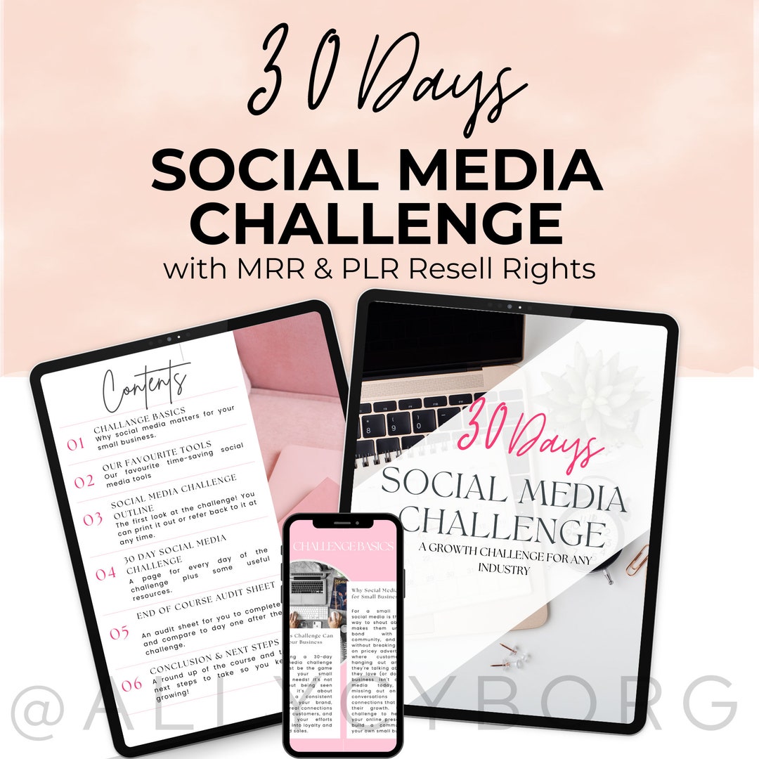 The 30 Days Social Media Challenge Guide With Master Resell Rights MRR & Private Label Rights ...