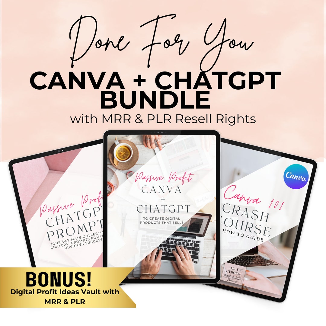 Canva and Chatgpt BUNDLE Prompts Passive Income Done for You Guide With ...