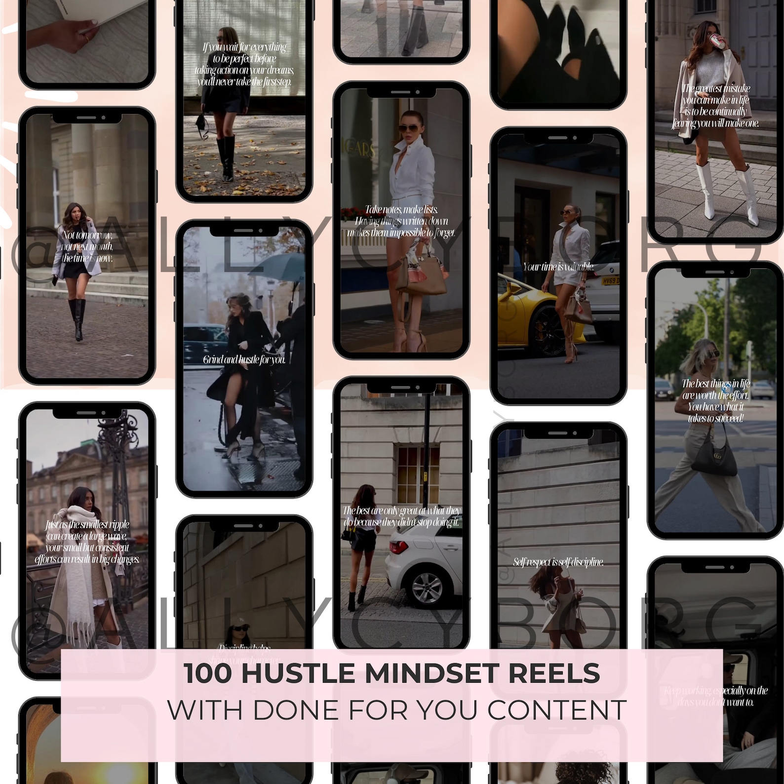 Hustling CEO Mindset Posts Reels Bundle With MRR Master Resell Rights ...