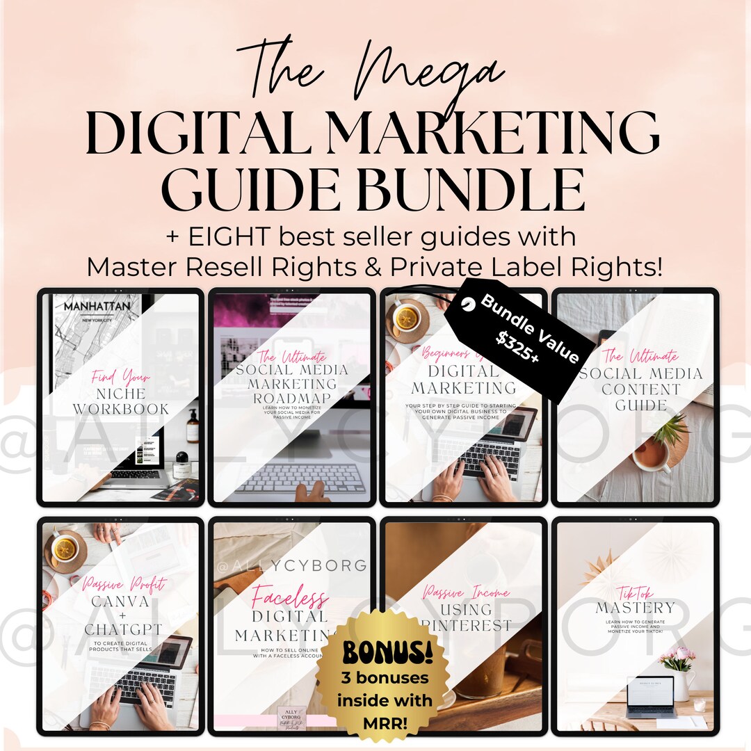 Digital Marketing Guide MEGA Bundle With Master Resell Rights MRR Done ...