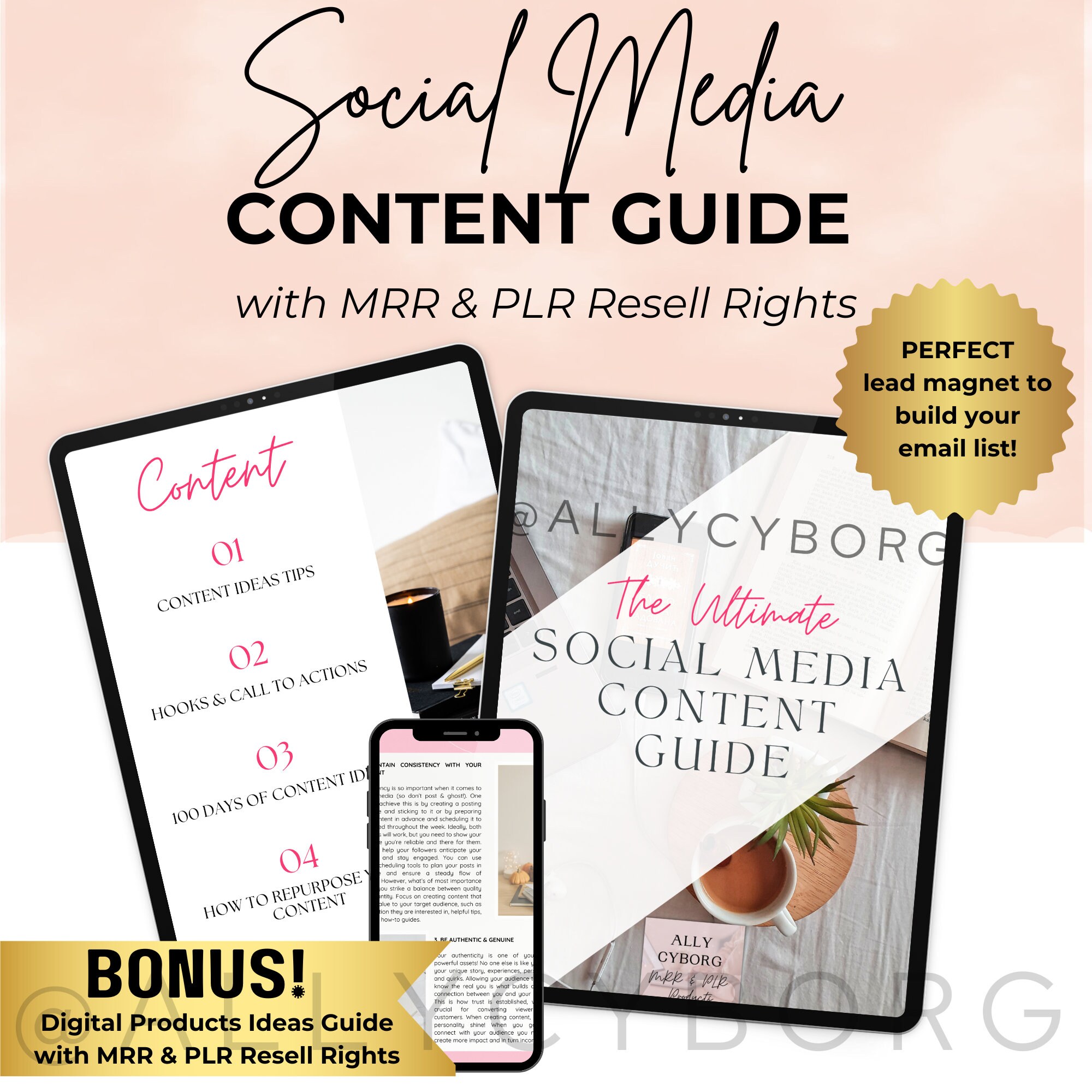 Social Media Content Guide With Master Resell Rights MRR & Private ...