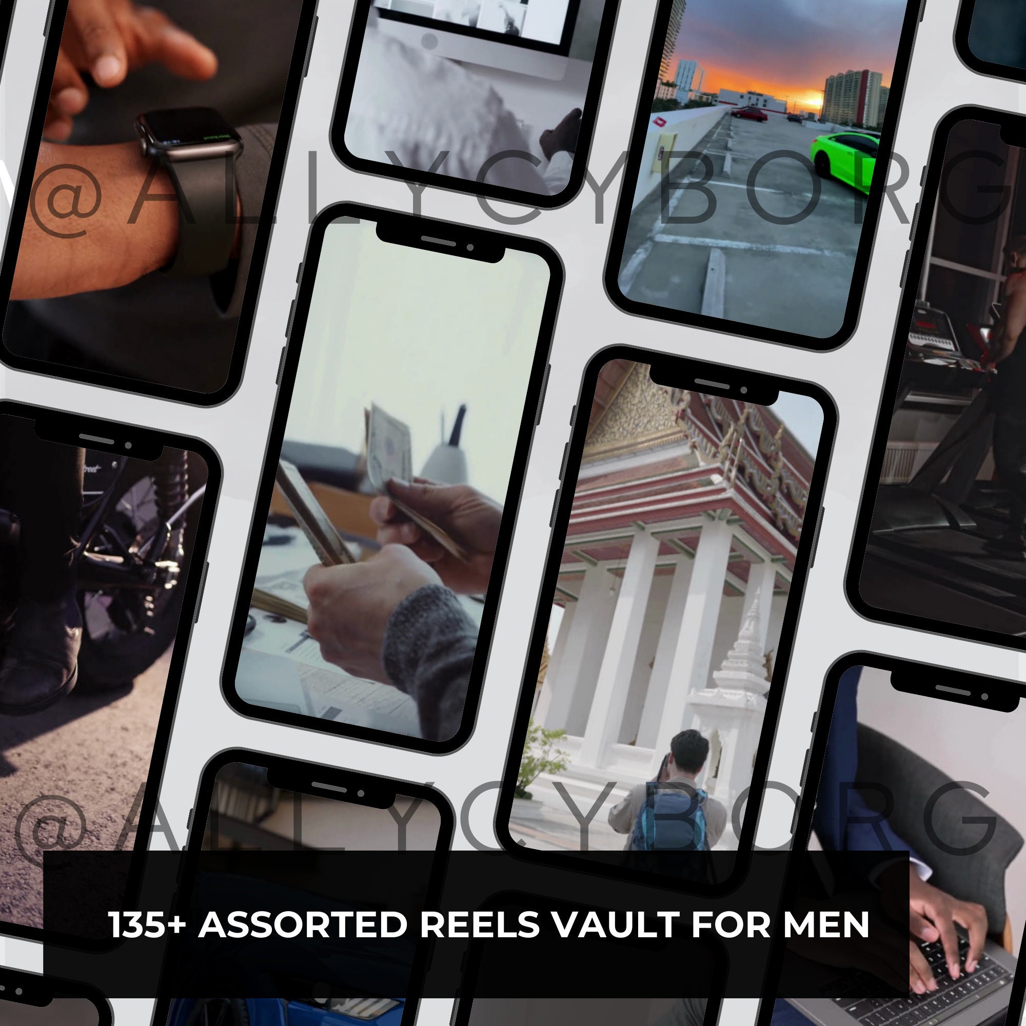 450 Aesthetic Faceless Men Video Reels Boss Master Resell Rights MRR ...