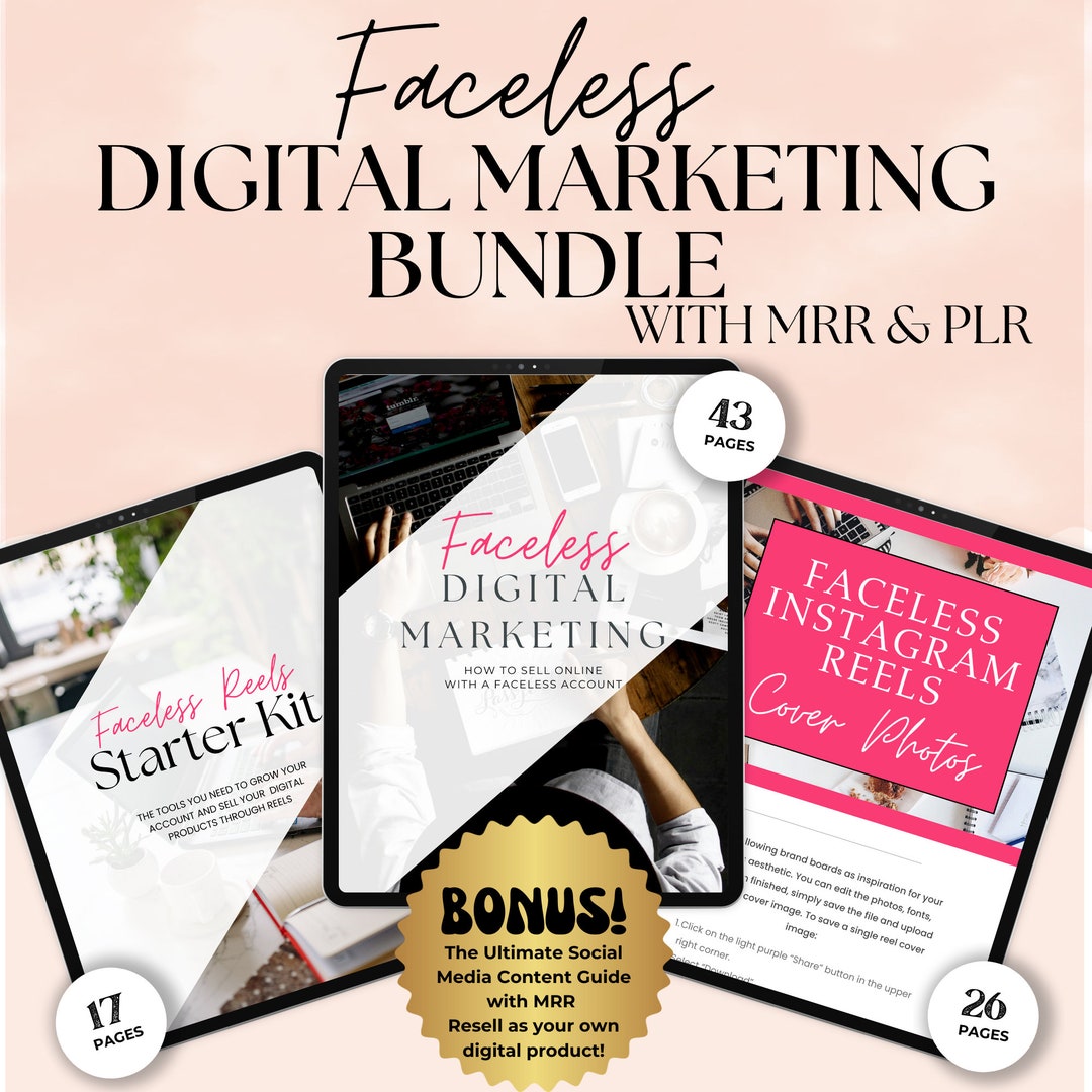 Faceless Digital Marketing Guide Bundle With Master Resell Rights Mrr