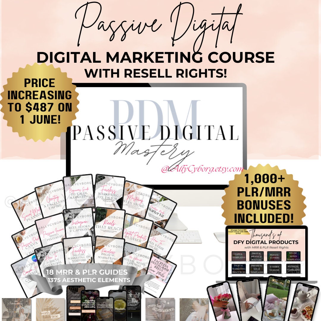 Passive Digital Mastery Digital Marketing Course With Resell Rights Passive Income Online Social ...