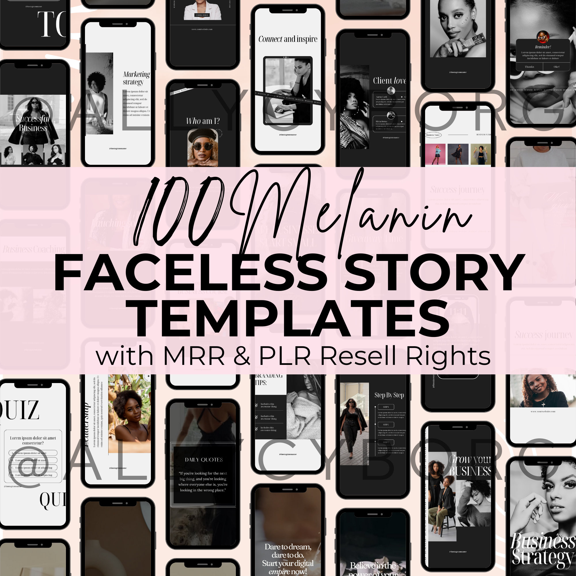 100 Faceless Melanin Social Media Stock Videos W/ Done for You Content Master Resell Rights MRR ...