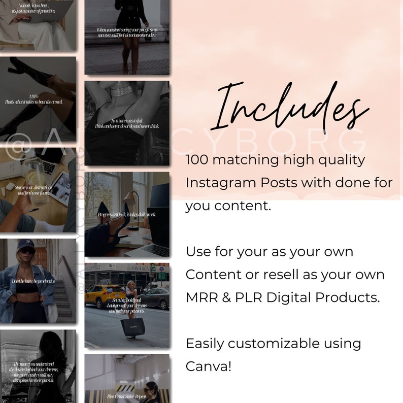 Hustling CEO Mindset Posts Reels Bundle With MRR Master Resell Rights ...