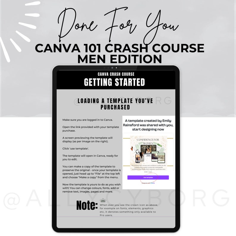 MEN'S Canva 101 How to Guide Canva Crash Course With Master Resell Rights MRR & Private Label ...