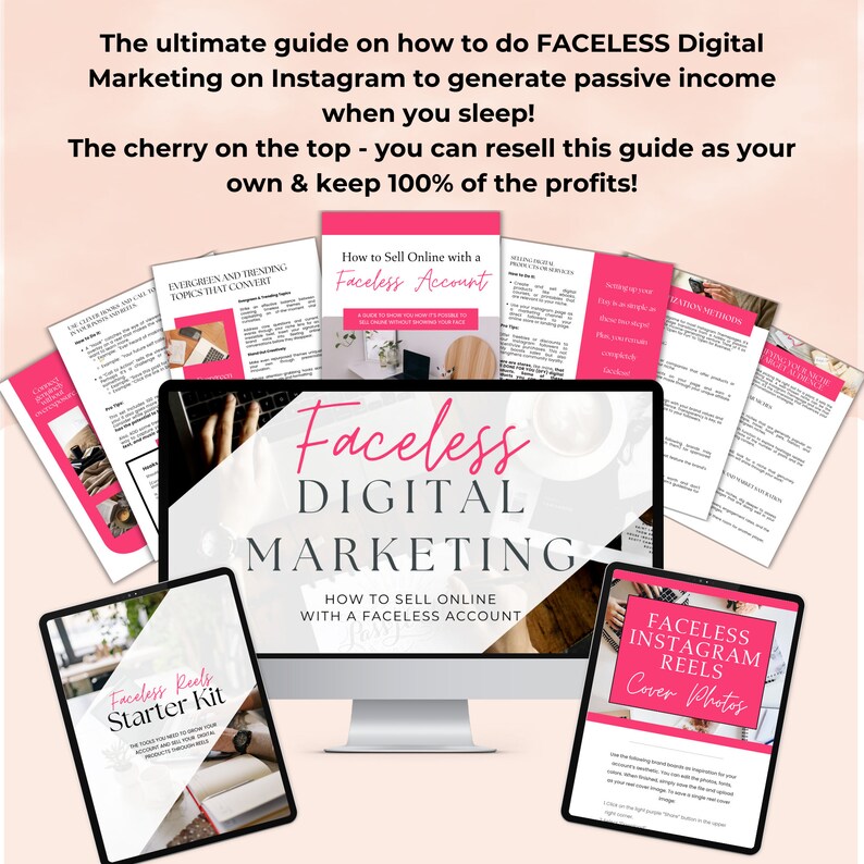 Faceless Digital Marketing Guide BUNDLE With Master Resell Rights MRR ...