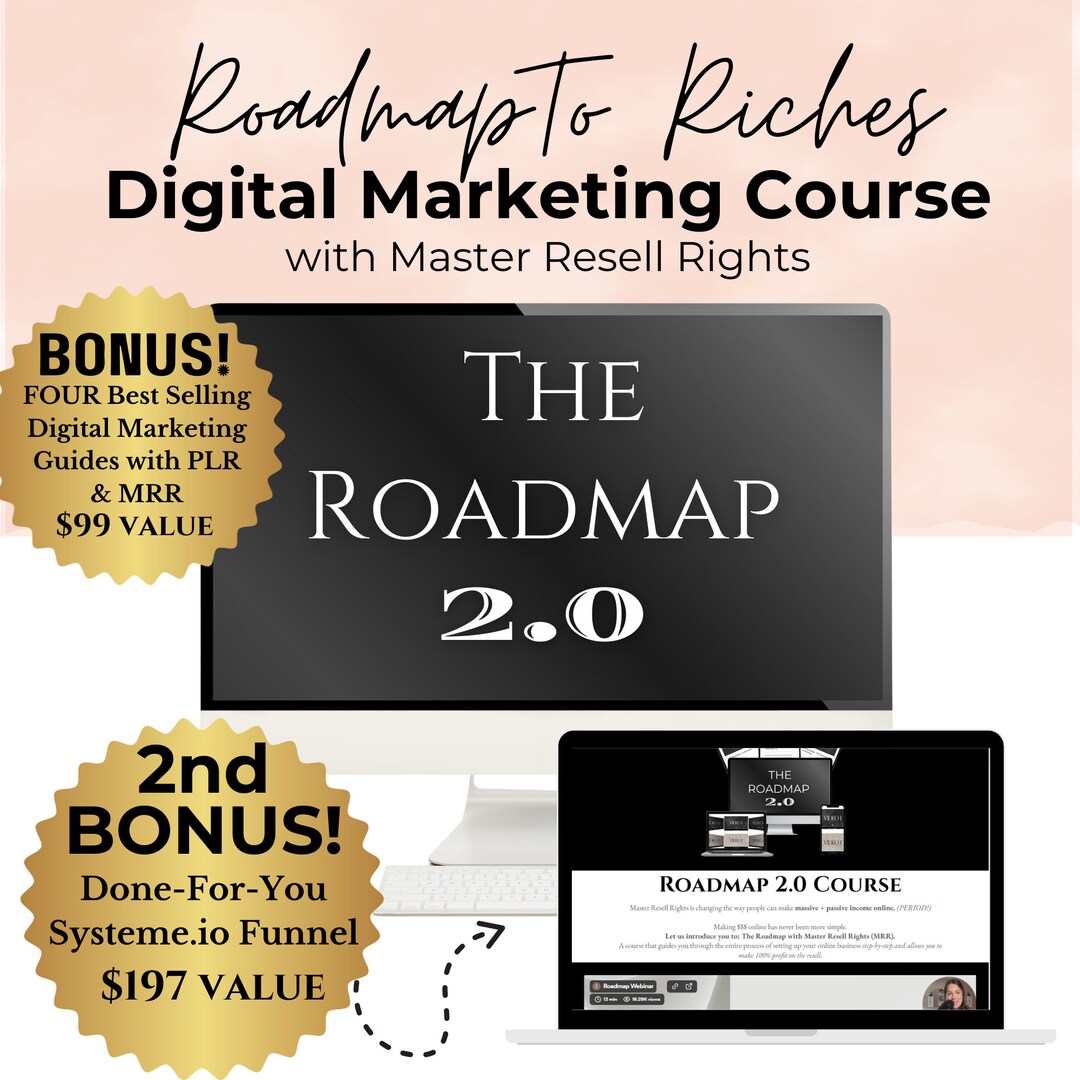 Roadmap To Riches 2.0 Course Master Resell Rights MRR Digital Marketing ...