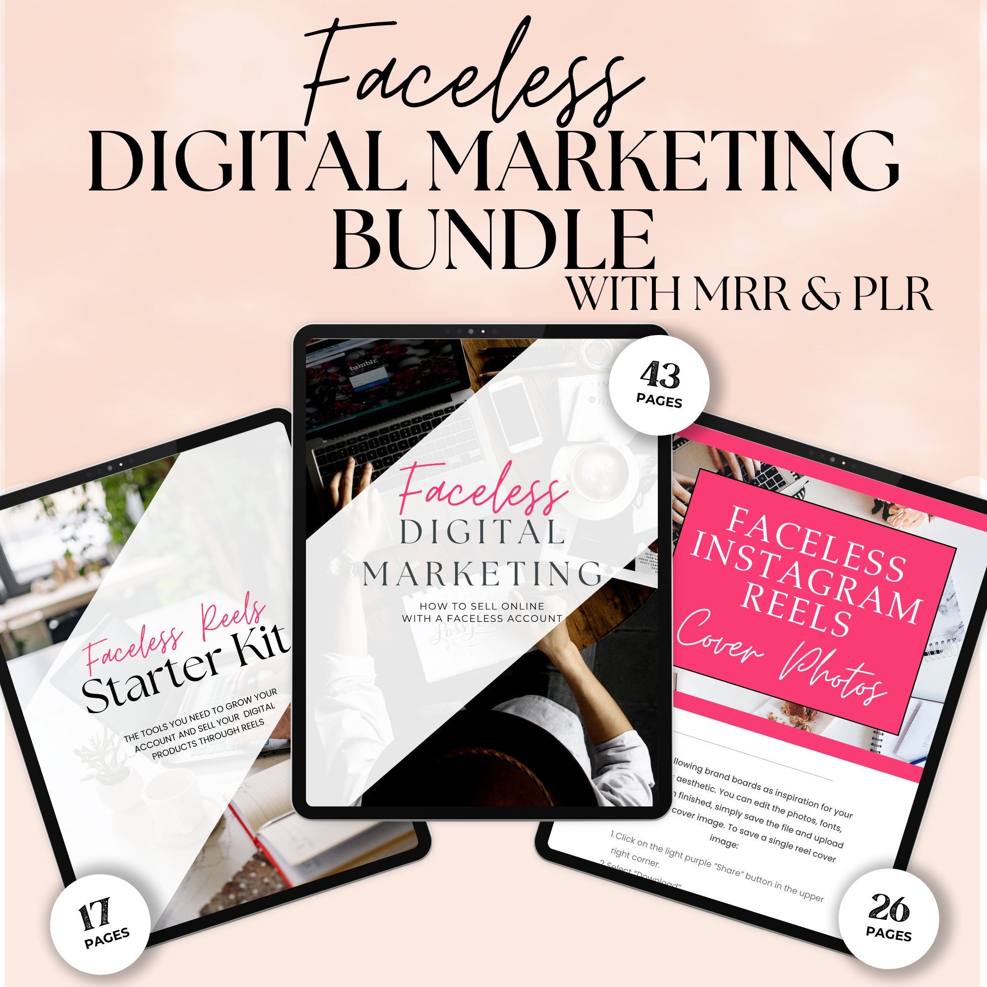 Faceless Digital Marketing Guide BUNDLE With Master Resell Rights MRR ...