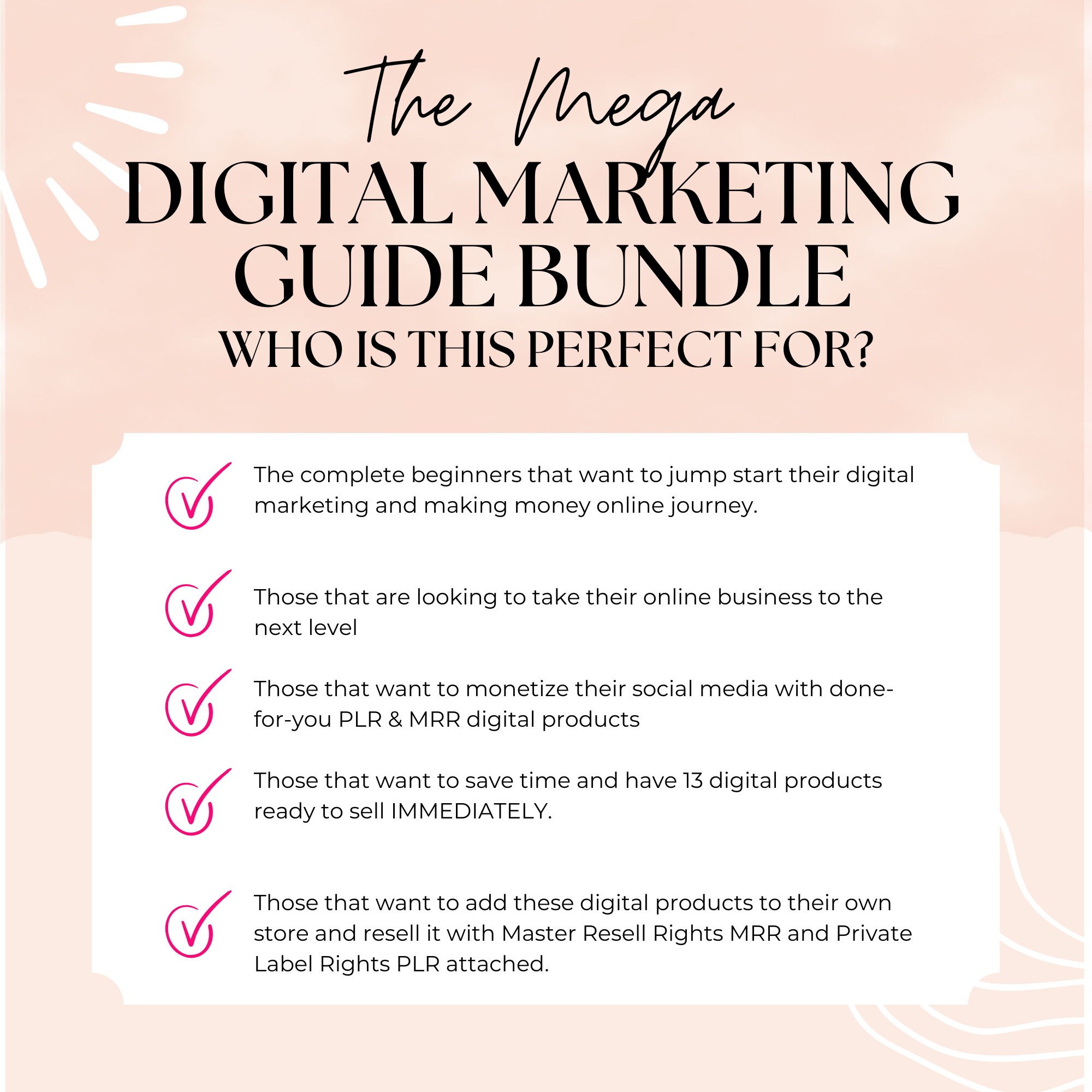 Digital Marketing Guide MEGA Bundle With Master Resell Rights MRR Done ...