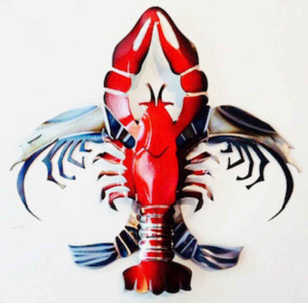 DXF File Crawfish and Shrimp Fleur Di Lis - Etsy