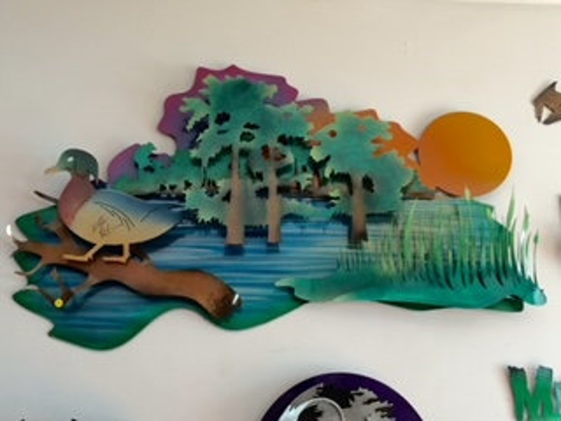 DXF File Swamp Scene Wood Duck Plasma Cut Metal Art - Etsy