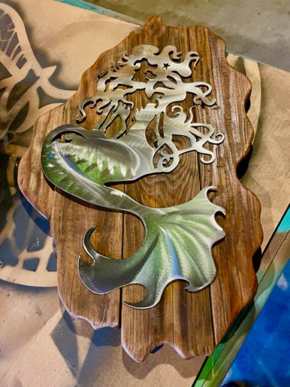 DXF File Whimsical Mermaid Plasma Cut Steel Art - Etsy