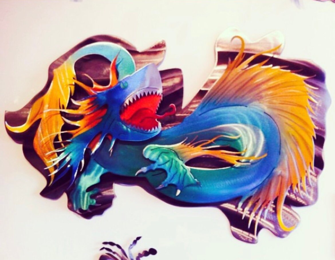 DXF File Dragon Shark Plasma Cut Metal Art - Etsy