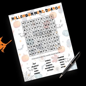 Halloween Word Search Fall Printable - Etsy
