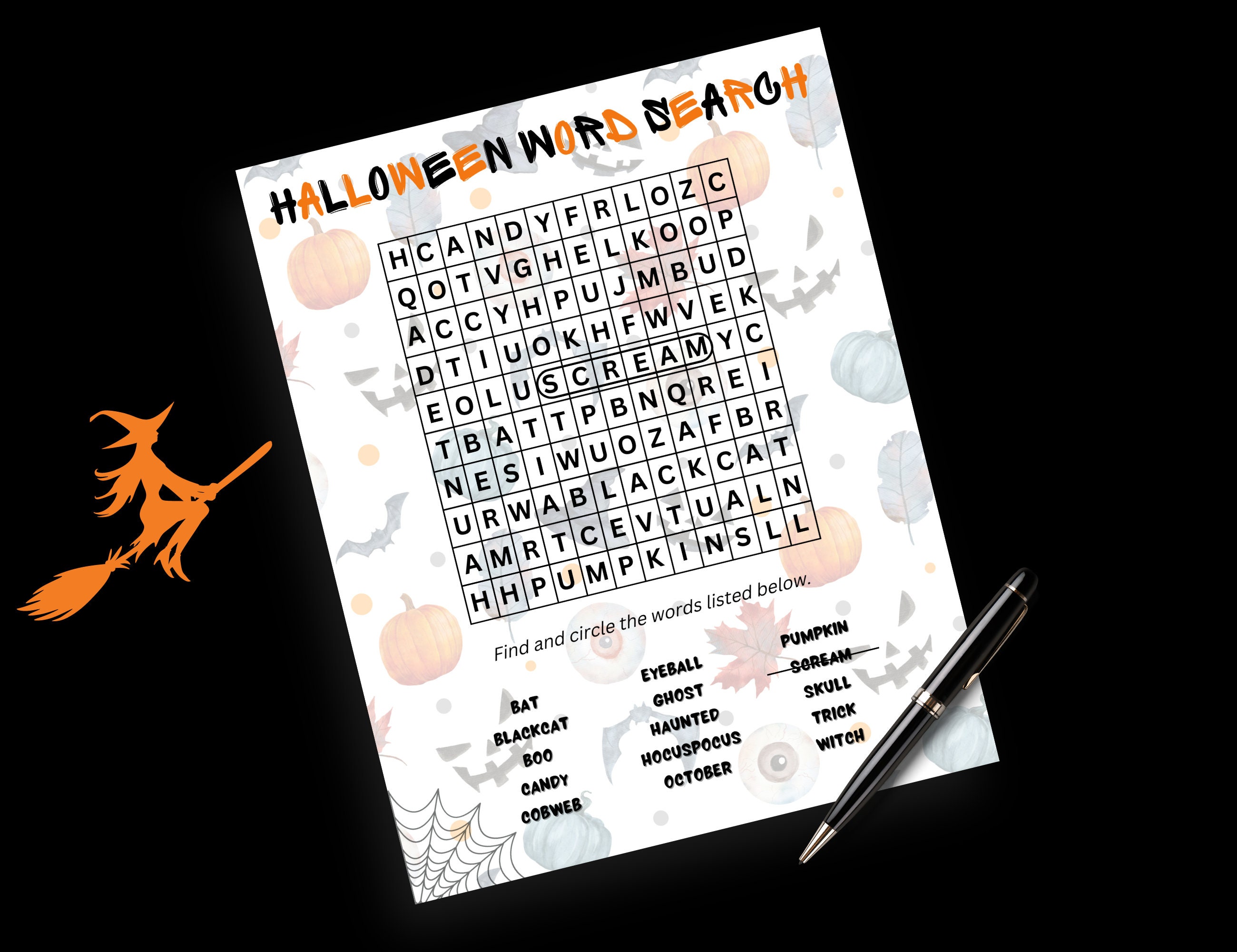 Halloween Word Search Fall Printable - Etsy
