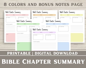 Printable Bible Study Template Bible Study Chapter and Verse Summary ...