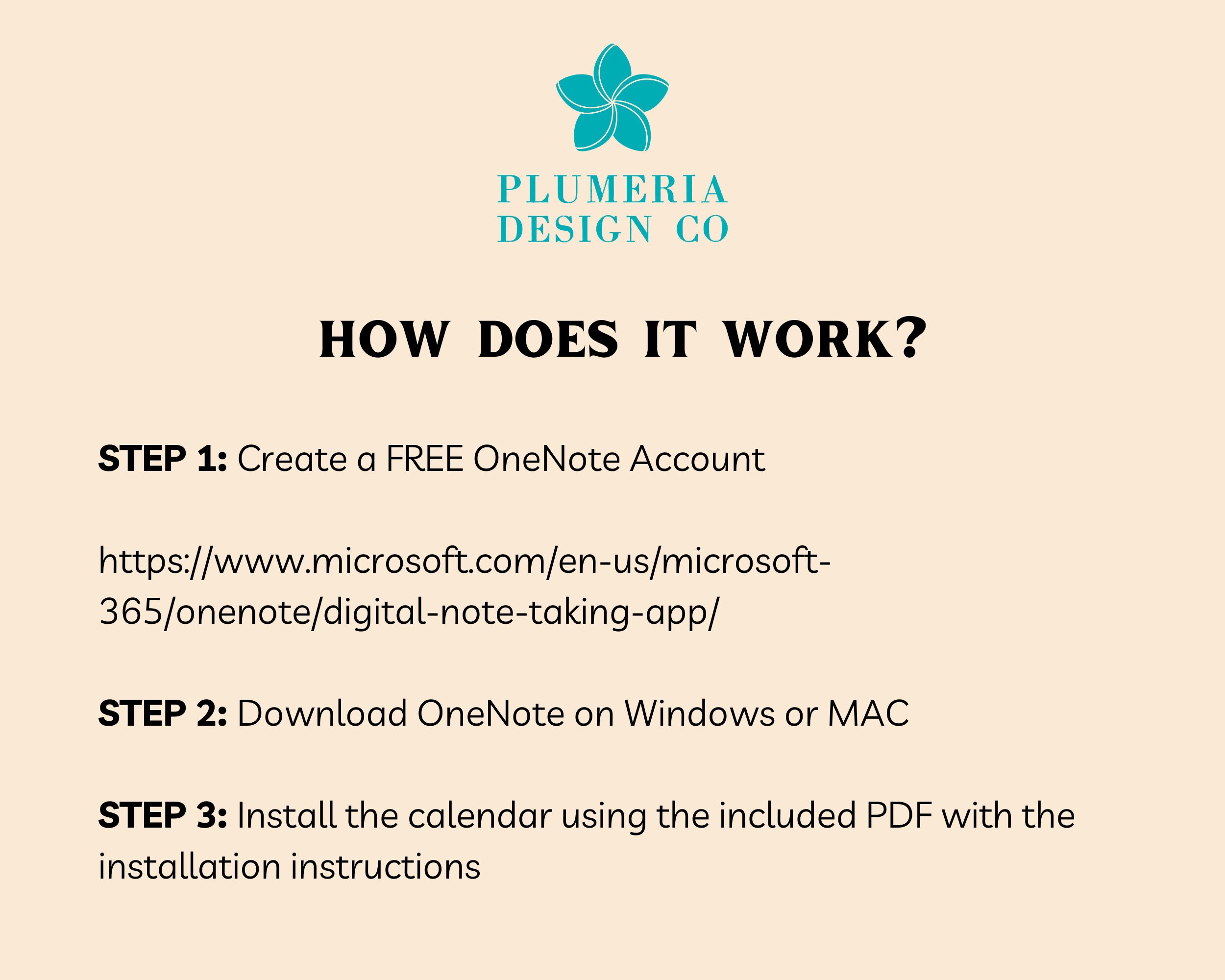 Onenote Planner, Monday Start, 2023 Onenote Digital Planner Template ...