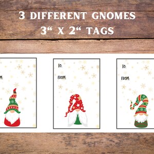 Christmas Gift Tags, Christmas Gnome, Printable, 3" X 2" - Etsy