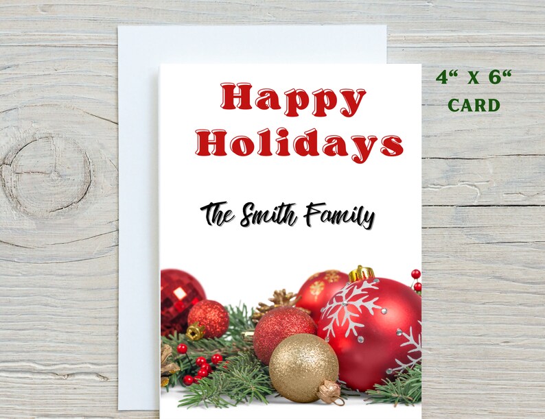 Christmas Card Printable | Editable Card | 4"x6" - Etsy