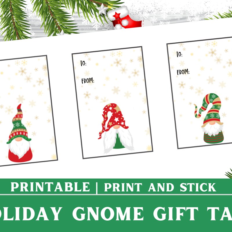 Gnome Christmas Tags - Etsy