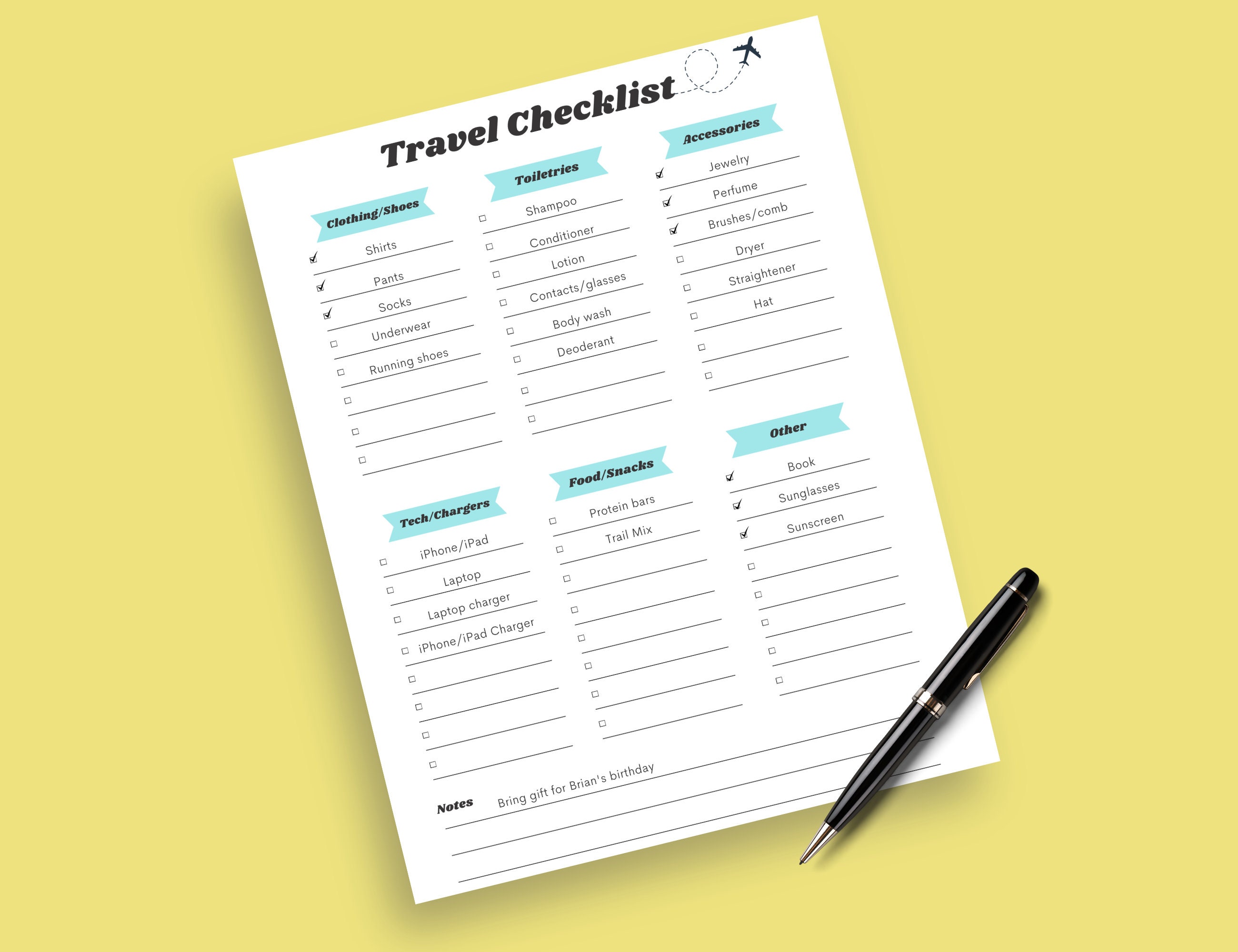 Travel Checklist | Packing List - Etsy