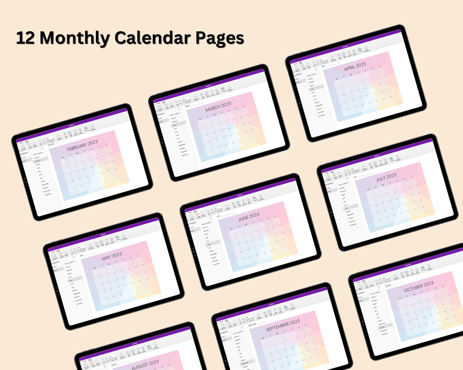 Onenote Planner, Monday Start, 2023 Onenote Digital Planner Template ...