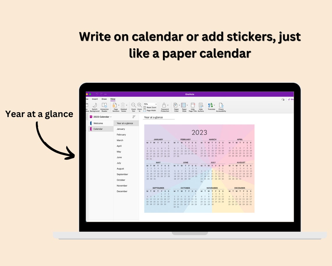 Onenote Planner, Monday Start, 2023 Onenote Digital Planner Template ...