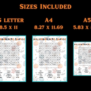 Halloween Word Search Fall Printable - Etsy