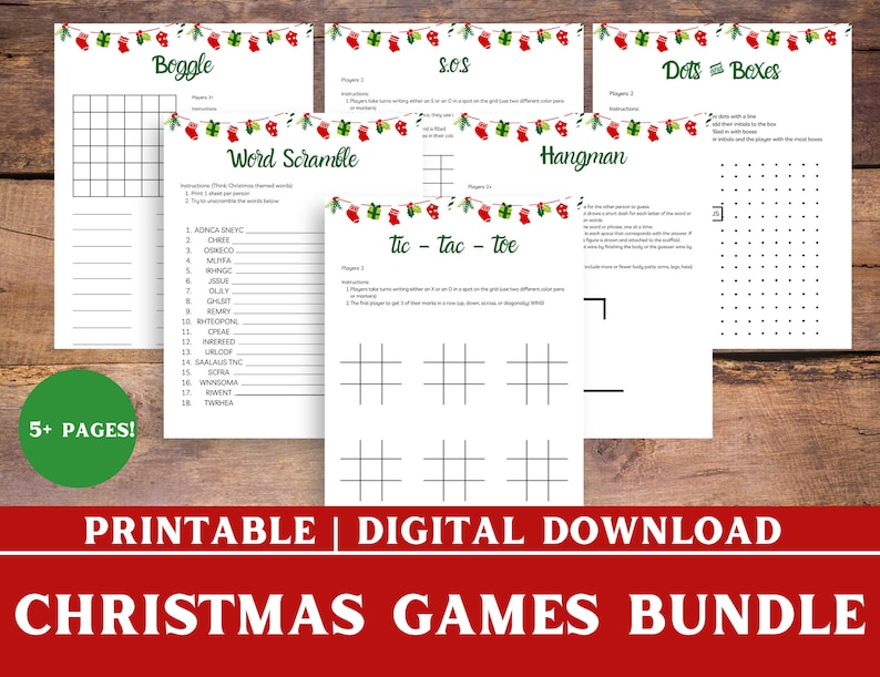Christmas Games Printable, Games Bundle - Etsy