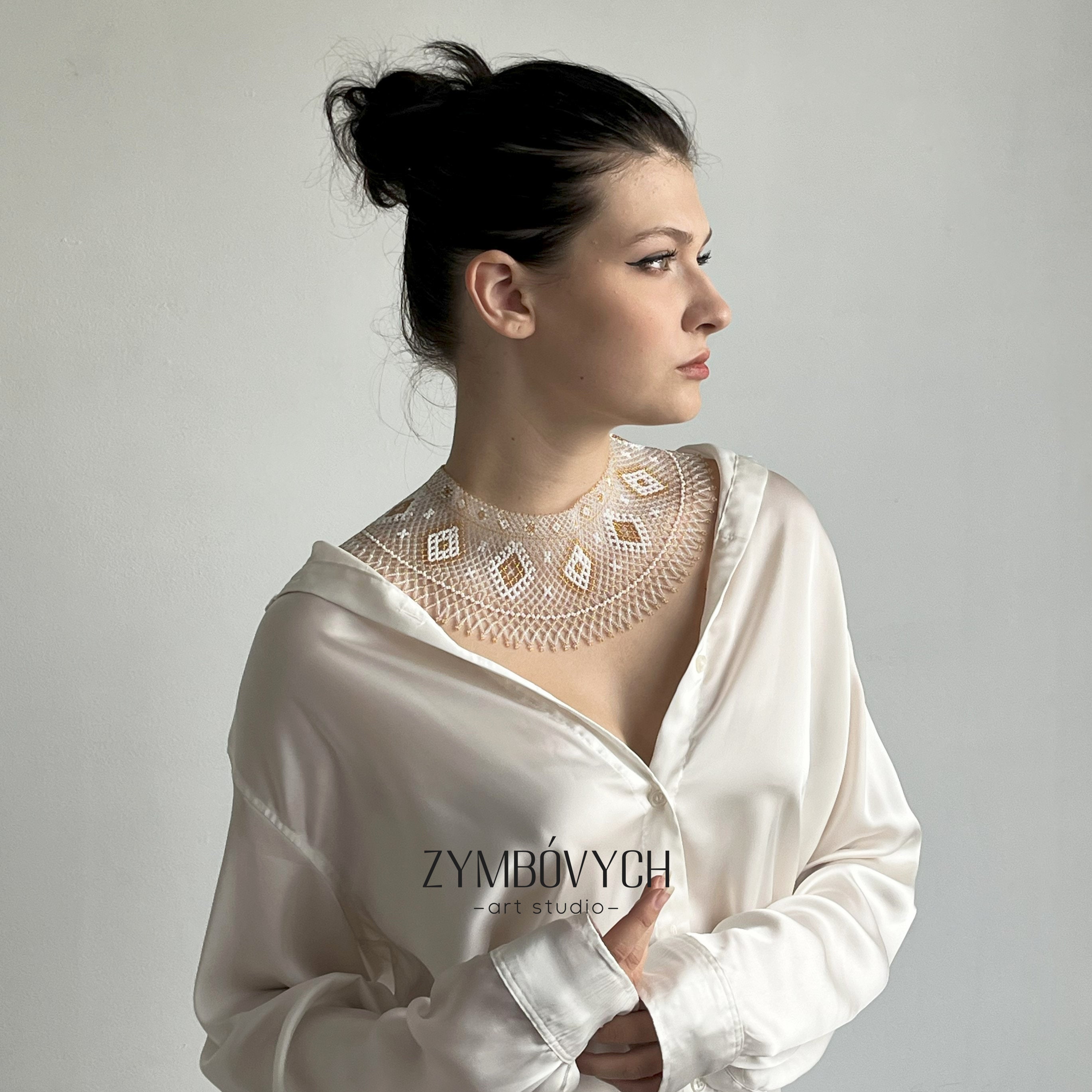 Handmade Beaded Collar Necklace, Ukrainian Ethno Silyanka Gerdan - Etsy