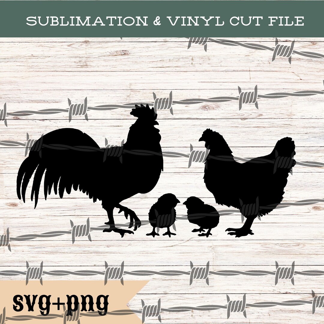 Family Chickens, Mama Hen Chicken Coop, Country, Hen House SVG PNG ...