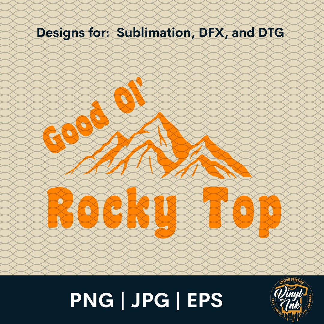Good Ol Rocky Top Tennessee Football PNG Design for Sublimation Digital ...
