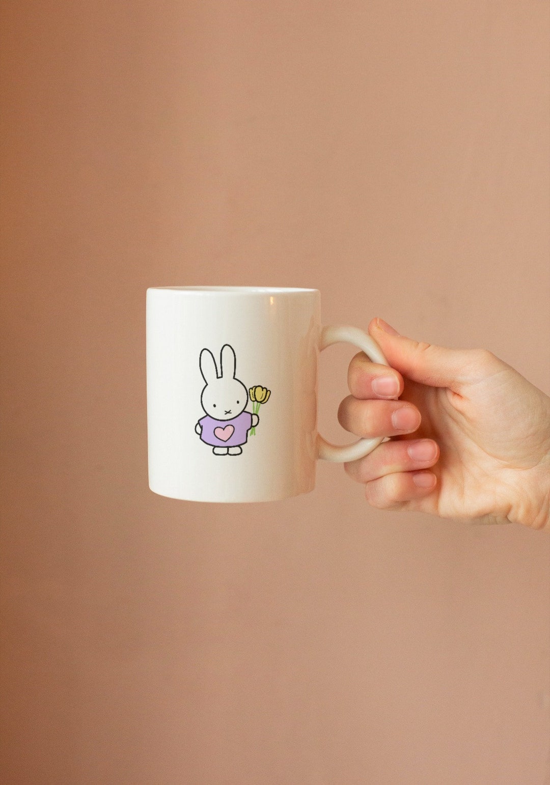 Miffy Mug Miffy With Tulip Flowers Cute Coffee Mugs Miffy Cup 11 Oz ...