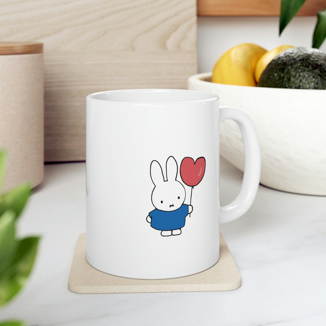 Miffy Mug Miffy Heart Balloon Cute Coffee Mugs Miffy Cup - Etsy