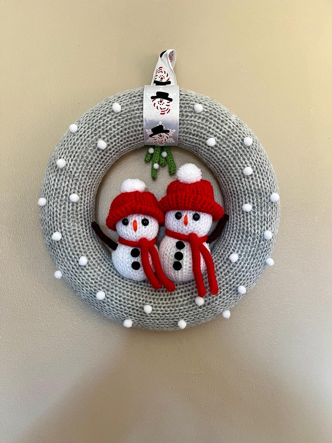 Christmas Snowmen Wreath Pattern Addi 22/sentro 22 Circular Knitting ...
