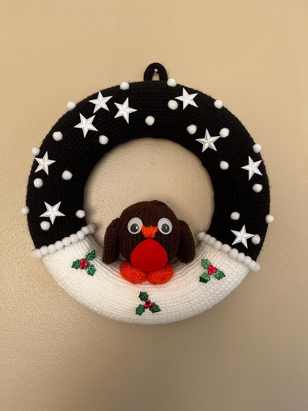 Christmas Night Wreath Pattern Addi 22/sentro 22 Circular Knitting ...