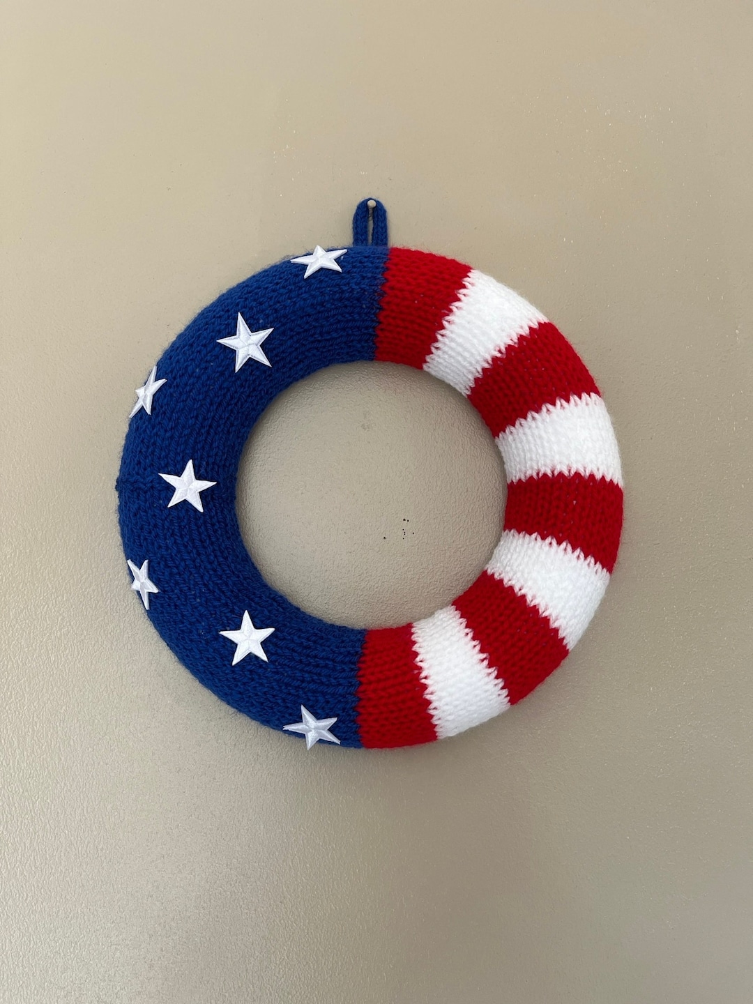 July 4th USA Wreath Pattern Addi 22 /sentro 22 Circular Knitting ...