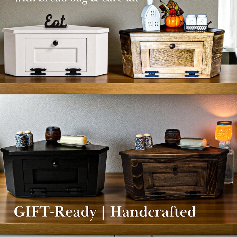 Black Kitchen Bread Bin - Etsy