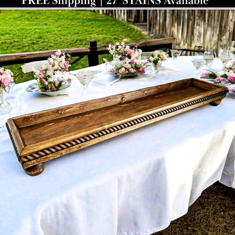 4 Wood Centerpiece Tray - Etsy
