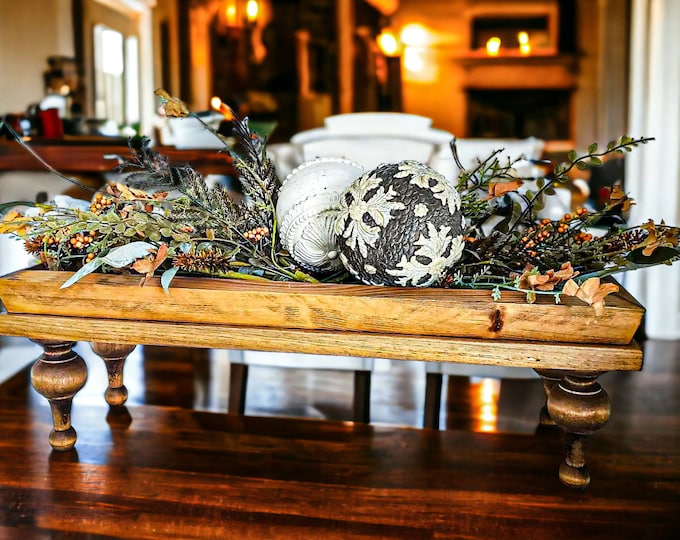 Farmhouse Table Riser Rustic Wood Tray - Etsy