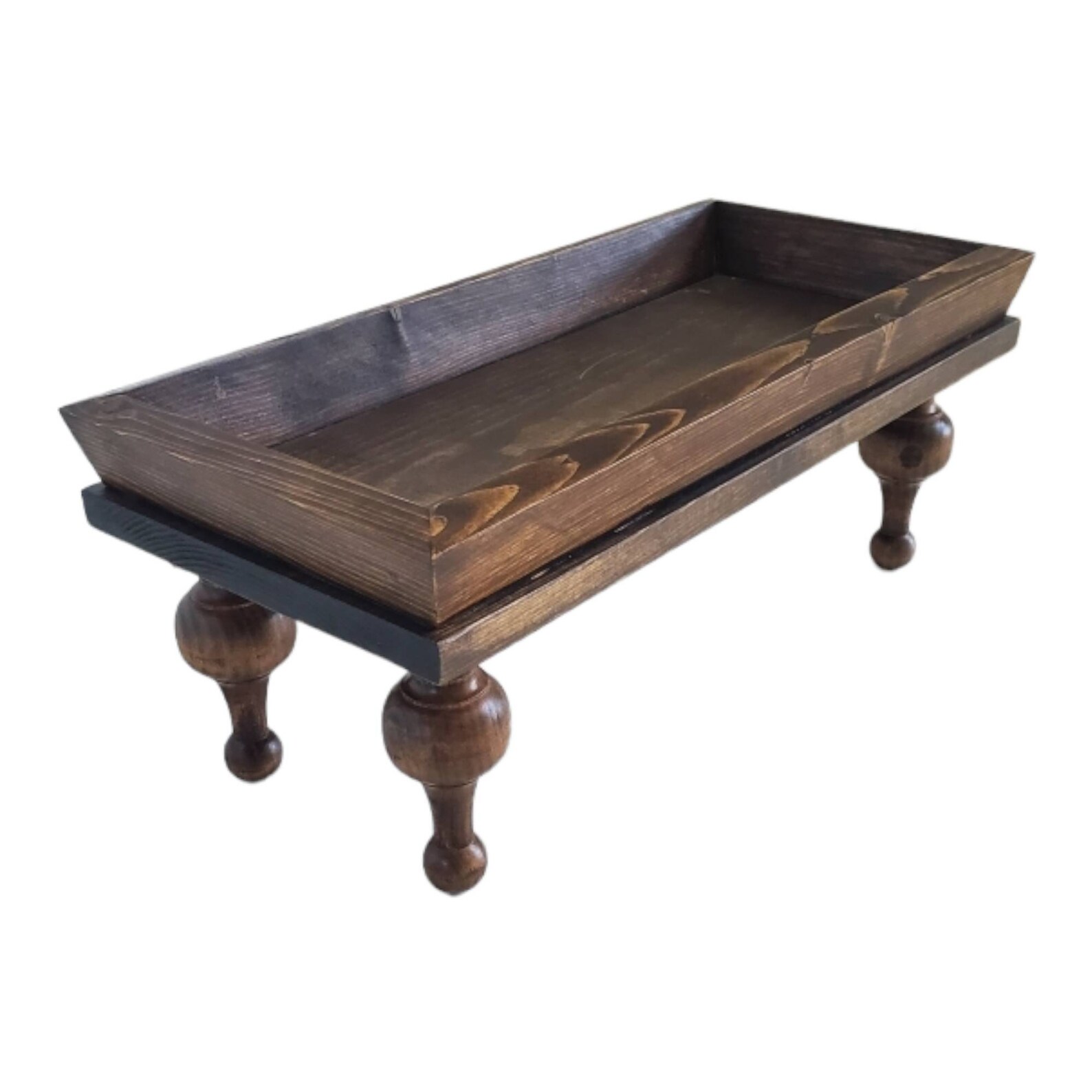 Footed Wood Riser, Wooden Tray, Bathroom Riser, Pedestal Tray ...