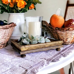 Wooden Farmhouse Tray Summer Dining Table Decor Kitchen Centerpiece ...