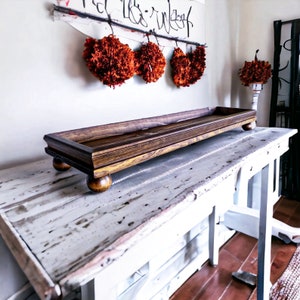 Long Wood Table Riser Centerpiece Tray | Kitchen Island | Mantle ...