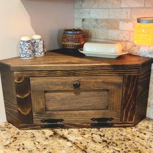 Corner Primitive Bread Box - Etsy
