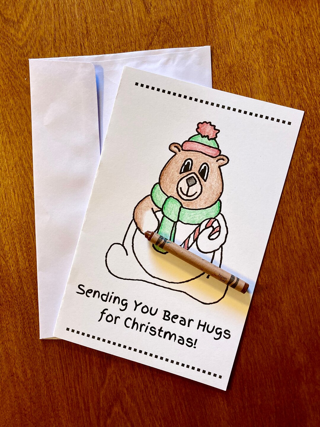 Printable Hand Drawn Christmas Bear Hugs Kids Coloring Page - Etsy