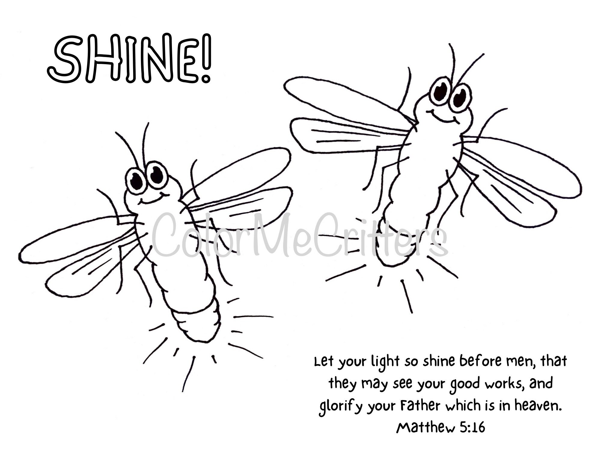 Lightning Bug Coloring Page