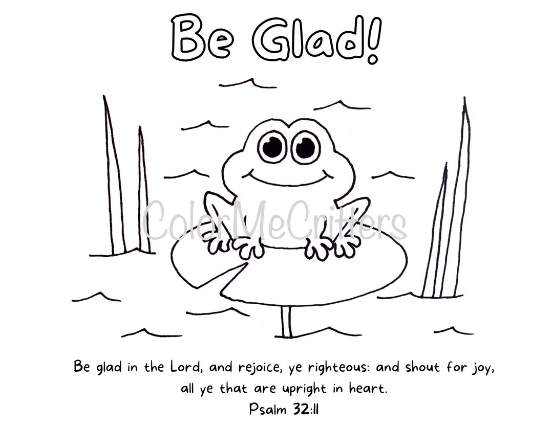Printable Hand Drawn Frog Bible Verse Kids Coloring Page - Etsy